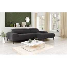 OTTO home Ecksofa &raquo;Theo L-Form, B: 290 cm&laquo; mit Kopfteilverstellung, optional Sitztiefenverstellung 100% Polyester (PES) B/H/T: 290cm x 182cm, Struktur