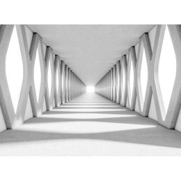 Livingwalls living walls Fototapete &raquo;Designwalls Grey Aisle&laquo; glatt Vlies, Wand, Schr&auml;ge, Decke grau Vlies B/L: 3,5m x 2,55m