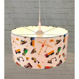 Niermann Pendelleuchte &raquo;Stoff-Pendelleuchte Baustelle, Kinderlampe&laquo; E27 1 Stk. Lampenschirm aus Stoff, Kinderzimmer bunt 1, &Oslash; 35cm H: 17cm, 1 Stk.