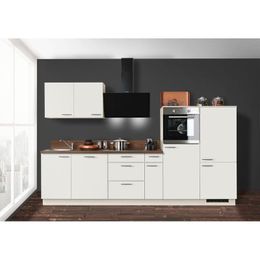KOCHSTATION K&uuml;chenzeile &raquo;KS-Scafa, mit h&ouml;henverstellbaren F&uuml;&szlig;en&laquo; vormontiert, wahlweise mit E-Ger&auml;ten, mit Soft-Close, Breite 320 cm beige B/H/T: 