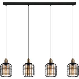 Eglo H&auml;ngeleuchte &raquo;CHISLE H&auml;ngelampe, Vintage, Stahl und Glas, E27, Esszimmerlampe, Lampe&laquo; E27 1 Stk. H&auml;ngeleuchte, L130 x B 16,50 x H110, schwarz, 