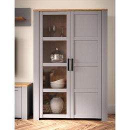 FORTE Highboard &raquo;Bohol, Vitrine mit Glast&uuml;re, viel Stauraum&laquo; Breite 106 cm grau B/H/T: 106,4cm x 160,6cm x 42cm, 2 Stk.