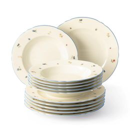 Seltmann Weiden Tafelservice &raquo;Teller Set, Geschirr-Set, 12 Teile, Marieluise Streublume&laquo; Speiseteller, Suppenteller, Made in Germany, 12 Teile, f&uuml;r 6 Personen bunt 