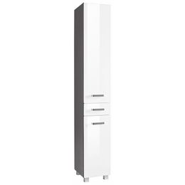 Welltime Hochschrank &raquo;Ravenna&laquo; T&uuml;ren mit Anschlagd&auml;mpfern wei&szlig; B/H/T: 30cm x 185cm x 35cm, Schubladen: 1 Stk. T&uuml;ren: 2 Stk.
