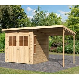 Karibu Gartenhaus &raquo;Falkensee 3&laquo; beige Holzwerkstoff ohne Fu&szlig;boden, ohne Dacheindeckung