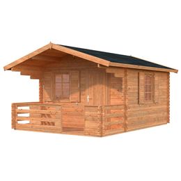 Palmako Gartenhaus &raquo;Emma&laquo; 10,4+4,2 qm braun Massivholz Fu&szlig;boden im Gartenhaus, ohne Dacheindeckung