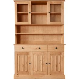 OTTO home Buffet &raquo;Liotta&laquo; mit 2 Schubkasten u. 6 verstellbare Einlegeb&ouml;den, massives Kiefernholz beige Massivholz B/H/T: 118cm x 180cm x 34cm, 