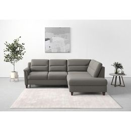 Sit & More sit&more Ecksofa &raquo;Far&ouml; L-Form&laquo; inklusive Federkern, wahlweise mit Schlaffunktion und Bettkasten braun B/H/T: 251cm x 90cm x 187cm, Luxus-Microfaser 