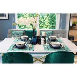 Adam Platzset &raquo;Retro Floret&laquo; GOTS organic,zertifiziert durch CERES 0242 blau Obermaterial: 100% Baumwolle B/L: 40cm x 50cm, 2 Stk., Bio-Baumwolle, 