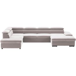 Sit & More sit&more Wohnlandschaft &raquo;Alcudia U-Form&laquo; wahlweise mit Schlaffunktion silber 98% Polyester, 2% Polyamid B/H/T: 349cm x 73cm x 226cm, Soft clean, 