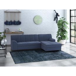 Home Affaire Ecksofa &raquo;Balme L-Form&laquo; Inkl. Zierkissen, wahlweise mit Bettfunktion blau 100% Polyester B/H/T: 239cm x 75cm x 152cm, Struktur fein, 