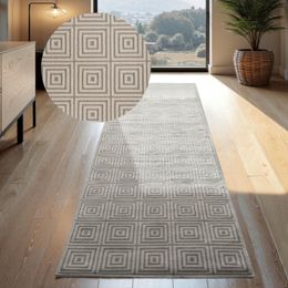 ELLE DECORATION Designteppich &raquo;Tourmaline&laquo; rechteckig 9 mm H&ouml;he Wohnzimmer, Schlafzimmer, L&auml;ufer, Hoch-Tief Effekt, Flur, Glanz wei&szlig; Polypropylen B : 
