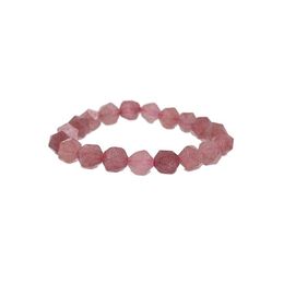 Firetti Damen Armband &raquo;Schmuck Geschenk Facettschliff&laquo; Made in Germany - mit Labradorit oder facettiertem Quarz rosa 18cm, Silikon Stein