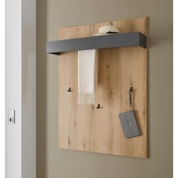 Home Affaire Garderobenpaneel &raquo;GiRON/CiTY, Wandregal in vier Farben, Flurgarderobe mit Hutablage&laquo; mit Kleiderstange und Haken, 100 cm breit braun 