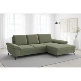 Sit & More sit&more Ecksofa &raquo;Chelsea L-Form, B: 264 cm, mit Armteil-& Sitztiefenverstellung&laquo; optional Schlaffunktion und Bettkasten gr&uuml;n 95% Polyester, 5% 