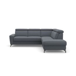 Sit & More sit&more Ecksofa &raquo;Scarlett L-Form&laquo; inklusive Kopfteilverstellung, optional Schlaffunktion & Bettkasten blau B/H/T: 258cm x 226cm, Chenille, Ottomane 