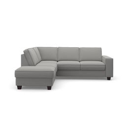 OTTO home Ecksofa &raquo;County L-Form&laquo; wahlweise Ottomane links oder rechts, mit Federkern-Polsterung silber Luxus-Microfaser (100% Polyester);Struktur 