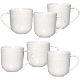 Ritzenhoff & Breker Becher &raquo;Levi&laquo; Kaffeebecher, je 400 ml wei&szlig; Porzellan &Oslash; 9cm x 10cm, 400ml, 6