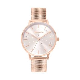 Tamaris Damen Quarzuhr Armbanduhr, Damenuhr, Edelstahlarmband, analog, Zirkonia (synth.) rosa Einheitsgr&ouml;&szlig;e