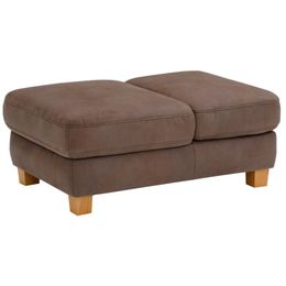Home Affaire Polsterhocker &raquo;Dundee&laquo; mit Klappfunktion - wie ein Sessel nutzbar braun Luxus-Microfaser Florence (100% Polyester) B/H/T: 75cm x 46cm x 