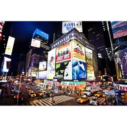 papermoon Fototapete &raquo;NEW YORK-BROOKLYN BRIDGE MANHATTAN SKYLINE TIMES SQUARE&laquo; bunt Vlies B/L: 3,5m x 2,6m, Bahnen: 7 Stk.