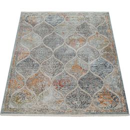 Paco Home Teppich &raquo;Pandora 323&laquo; rechteckig 5 mm H&ouml;he Kurzflor, Handweb-Optik, Ornamente, mit Fransen bunt Polyester B : 120cm 1 Stk., 5mm, L: 170cm