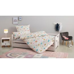 OTTO home Kinderbettw&auml;sche &raquo;CUDDLEE&laquo; 2 Stk. in vielen Designs: Dino,Einhorn,Weltraum,Baustelle,Herz,Trecker,Safari blau Biber, Obermaterial: 100% 