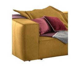 W.Schillig Sofakissen &raquo;around-the-block&laquo; Dekokissen mit Flatterbiese gelb Longlife Xtra-Leder Z69: Das feinnarbige, gedeckte Softleder Z69 besticht 