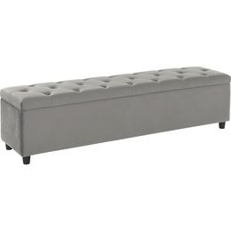 Home Affaire Bettbank &raquo;Relaxy&laquo; gesteppt, mit Staufach grau Holzwerkstoff, Massivholz, Polyester B/H/T: 140cm x 41,5cm x 40cm, Luxus-Microfaser