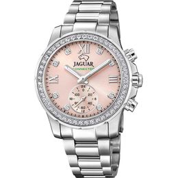 Jaguar Damen Chronograph &raquo;Connected&laquo; Armbanduhr, Damenuhr, Saphirglas, Stoppfunktion, Swiss Made silber Einheitsgr&ouml;&szlig;e