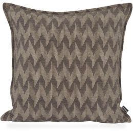 HOCK Dekokissen &raquo;Svantje&laquo; Sofakissen inkl. F&uuml;llung, 70x40cm, Dekokissen, Zickzack, wei&szlig;, beige grau Obermaterial: 43% Polyester, 37% Polyacryl, 20% 