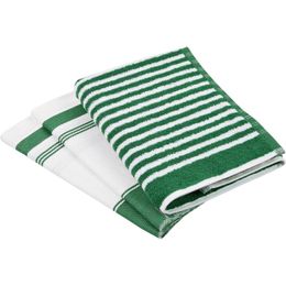 Ross Geschirrtuch &raquo;Exclusiv&laquo; 1x K&uuml;chen-Frottiertuch (Streifen) und 2 Geschirrt&uuml;cher (Gartenkr&auml;uter) gr&uuml;n 100% Baumwolle, 50% Baumwolle, 50% Leinen 3 