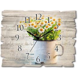 Artland Wanduhr &raquo;Fr&uuml;hlingsgarten mit G&auml;nsebl&uuml;mchen&laquo; wahlweise mit Quarz- oder Funkuhrwerk, lautlos ohne Tickger&auml;usche gr&uuml;n B/H/T: 40cm x 30cm x 0,6cm, 