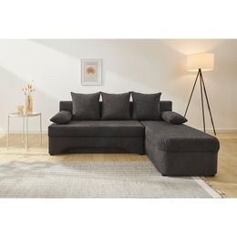 Jockenh&ouml;fer Ecksofa &raquo;L-Form, B: 191 cm,&laquo; mit Schlaffunktion & Bettkasten grau Korpus: 100% Polyester;Kissen: 100% Polyester B/H/T: 191cm x 87cm x 142cm, Luxus-