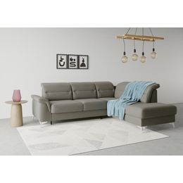 Sit & More sit&more Ecksofa &raquo;Sinatra L-Form&laquo; mit Ottomane, optional mit Kopfteilverstellung und Armteilfunktion braun 100% Polyester B/H/T: 251cm x 85cm x 220cm,