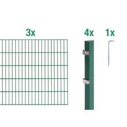 Alberts Doppelstabmattenzaun &raquo;Grundset&laquo; H&ouml;he: 80-200 cm, Gesamtl&auml;nge: 4-30 m, zum Einbetonieren Stahl H/L: 180cm x 6m