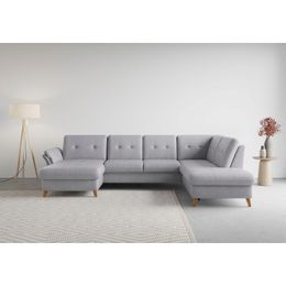 Sit & More sit&more Wohnlandschaft &raquo;G&ouml;teborg&laquo; inkl. Sitztiefenverstellung, wahlweise mit Bettfunktion & Bettkasten silber B/H/T: 327cm x 90cm x 226cm, 