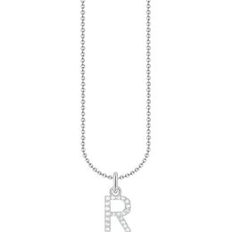 Thomas Sabo Damen Thomas Sabo Kette mit Anh&auml;nger &raquo;Buchstabe&laquo; mit Zirkonia (synth.) bunt 45, R, Silber 925 (recycelt)