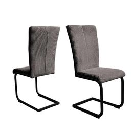 OTTO home Freischwinger &raquo;Oliver&laquo; () 2 Stk.Stuhl belastbar bis 120 Kg grau 92% PES, 8% Nylon B/H/T: 43cm x 98cm x 55cm, 2 Stk., Cord Lederoptik