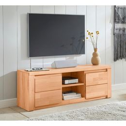 OTTO home Lowboard &raquo;Burani&laquo; grifflose Optik beige FSC -zertifiziertes teilmassives Holz B/H/T: 140cm x 48cm x 35cm, Holzwerkstoff Kernbuchefarben (