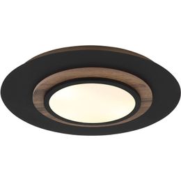 Globo LIGHTING Deckenleuchte &raquo;KORY&laquo; LED-Modul 1 Stk. Warmwei&szlig; Deckenlampe Wohnzimmer-Leuchte Schlafzimmer-Leuchte Flur K&uuml;che schwarz &Oslash; 48cm H: 5,6cm, 