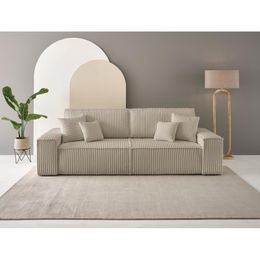 OTTO home 3-Sitzer &raquo;FINNLEY Cord, Schlafsofa 257 cm - OTTO. Verl&auml;ssliche Qualit&auml;t.&laquo; mit Bettkasten, in Boucl&eacute;, Struktur fein und Mega Cord beige 