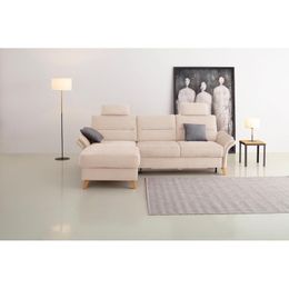 OTTO home Ecksofa &raquo;Westerland L-Form&laquo; Federkern-Polsterung, wahlweise mit Schlaffunktion, Bettkasten beige 100% Polyester B/H/T: 252cm x 90cm x 162cm,