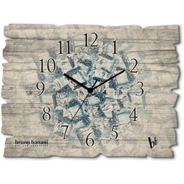 Bruno Banani Wanduhr &raquo;Ice cubes&laquo; wahlweise mit Quarz- oder Funkuhrwerk, lautlos ohne Tickger&auml;usche braun B/H/T: 40cm x 30cm x 0,6cm, Quarzuhr