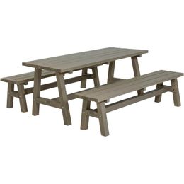 Plus Sitzbank &raquo;Country Plankengarnitur&laquo; Garten-Sitzbank-Kombi, OTTOs Choice, 3 Stk. tlg. Besteht aus: Tisch und 2 B&auml;nke grau Holz B/H/T: 181cm x 45cm 