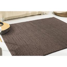 Padiro Teppich &raquo;Robbie 125&laquo; rechteckig 21 mm H&ouml;he grau Wolle B : 120cm 1 Stk., 21mm, L: 170cm