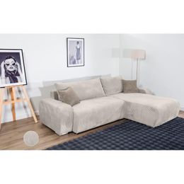 Collection AB Ecksofa &raquo;Pia L-Form, B: 237 cm&laquo; Schlaffunktion, Bettkasten & 2 Zierkissen, Federkern beige 100%Polyester B/H/T: 237cm x 41cm x 169cm, 