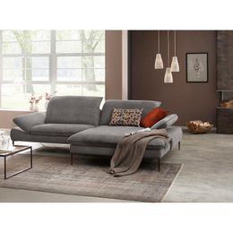 W.Schillig Ecksofa &raquo;enjoy&MORE, Designsofa, elegant und bequem, L-Form&laquo; Sitztiefenverstellung, F&uuml;&szlig;e bronze pulverbeschichtet, Breite 294 cm grau 
