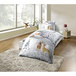 Kinzler Bettw&auml;sche &raquo;Polycotton Flanell Bettw&auml;sche&laquo; 2 Stk. besonders weich, Motiv Winterlandschaft bunt Polycotton, Obermaterial: 65% Baumwolle, 35% 