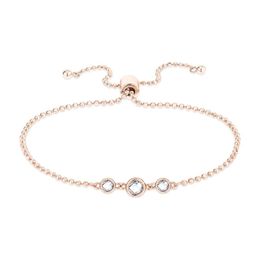 Tamaris Damen Armband &raquo;Schmuck Geschenk Silber 925 Armkette Tiny Glimmer&laquo; mit Zirkonia (synth.) rosa 22cm, Silber 925 (Sterlingsilber)